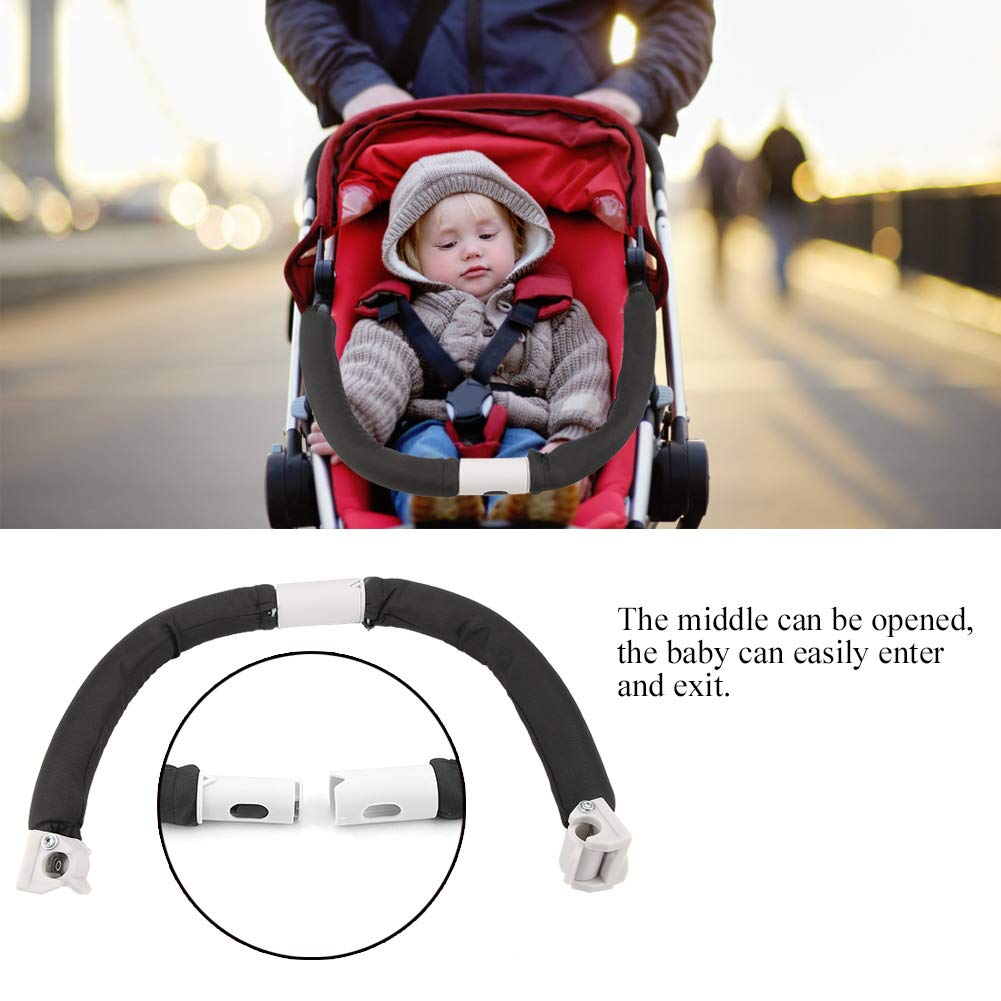 Hztyyier Baby Stroller Handle, Adjustable Generic Tools Stroller Armrest for Round Pipe(Black)