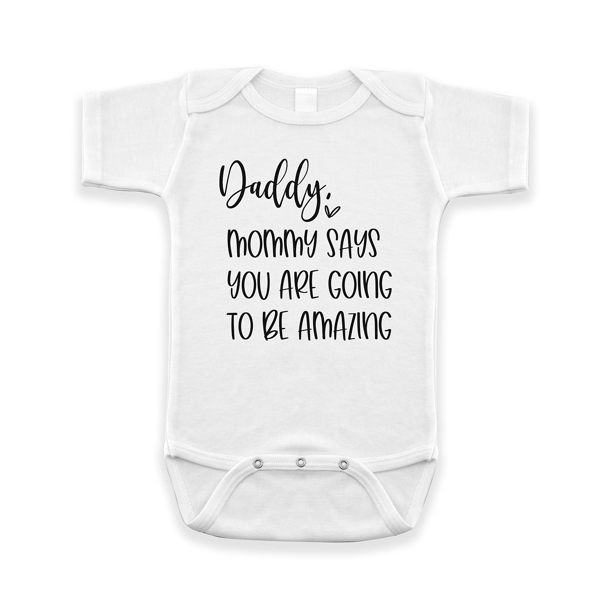Pineapple Pancake Kids Surprise Pregnancy Announcement For Dad New Baby Reveal for Daddy Infant Bodysuit, 0-3 months, White