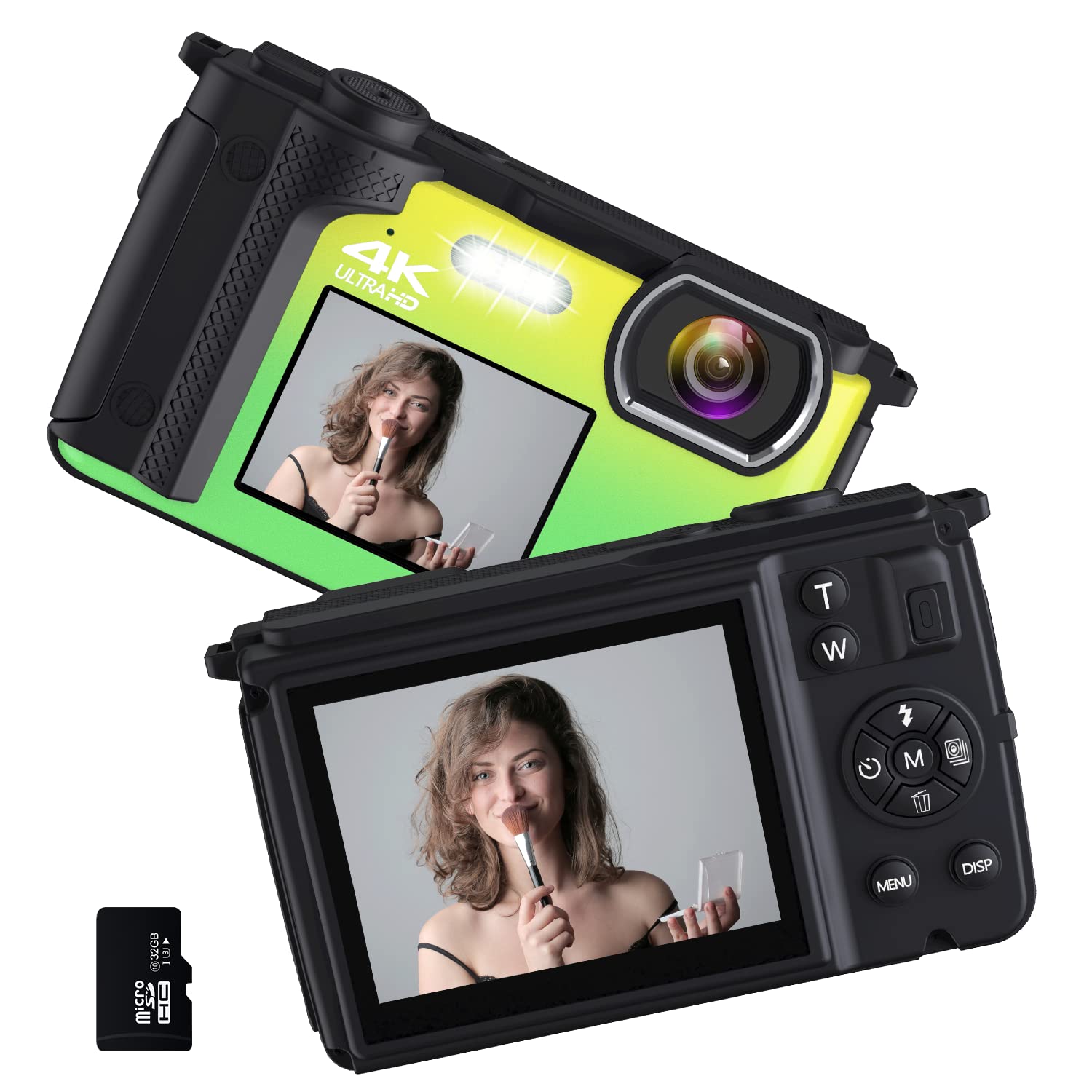 1080P Digital Camera for Photography 44MP Vlogging Camera for YouTube 16X Digital Zoom Vlog Camera with SD Card, 2 Batteries