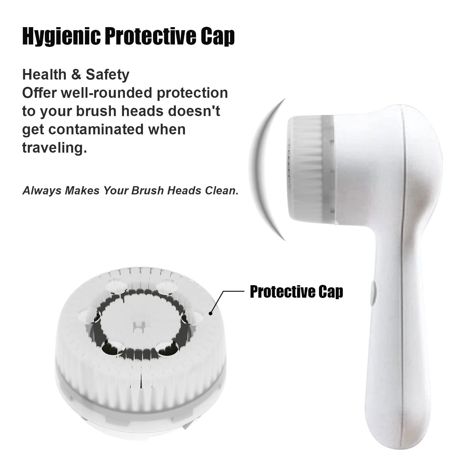 Brushmo Brush Head Replacements Compatible with Clarisonic Mia 1, Mia 2, Mia Fit, Alpha Fit, Smart Profile Uplift and Alpha Fit, Sensitive Facial 4 Pack (Sensitive)