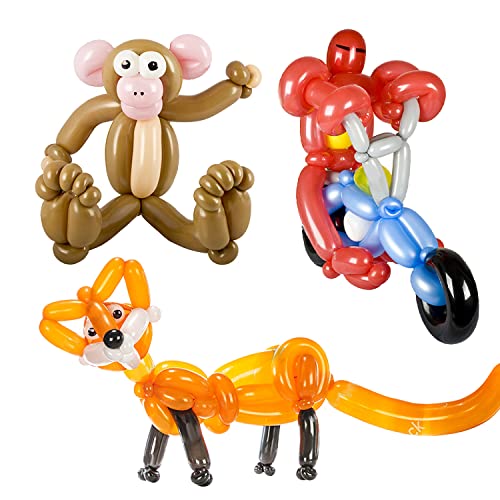 100 Premium Twisting Balloons – Refill Kit for Balloon Animals Art. Long Sculpting balloons for Professionals