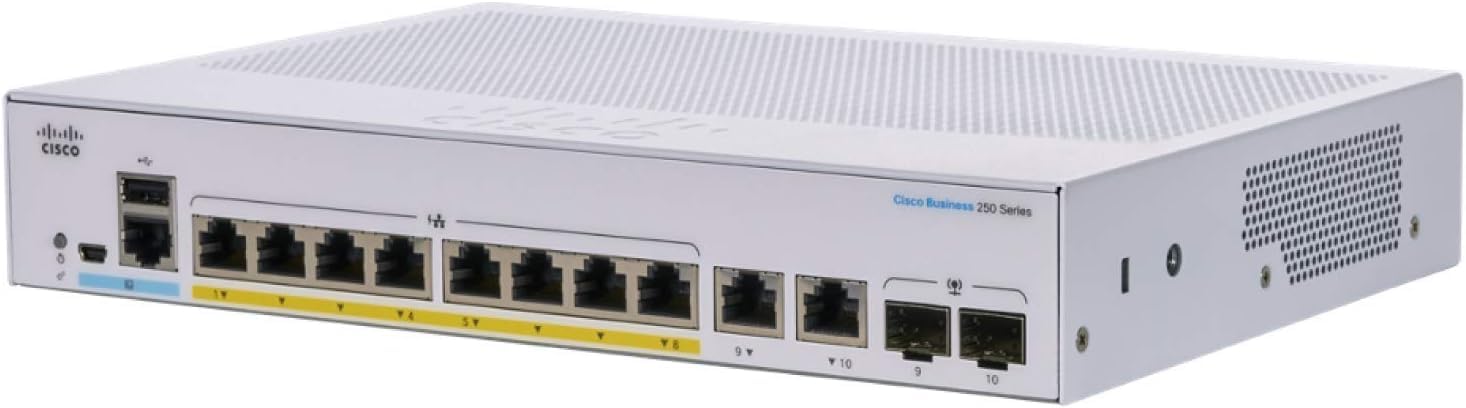 CBS250 Smart 8-Port GE, PoE, Ext PS, 2x1G Combo