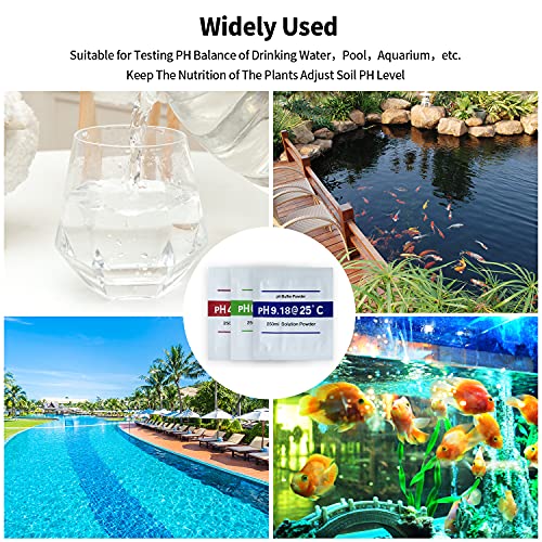 15 Pack pH Buffer Calibration Solution Powder 4.00/6.86/9.18 for Precisely Calibrate pH Meter, Easy and Accurate pH Tester Calibration Powder Packets