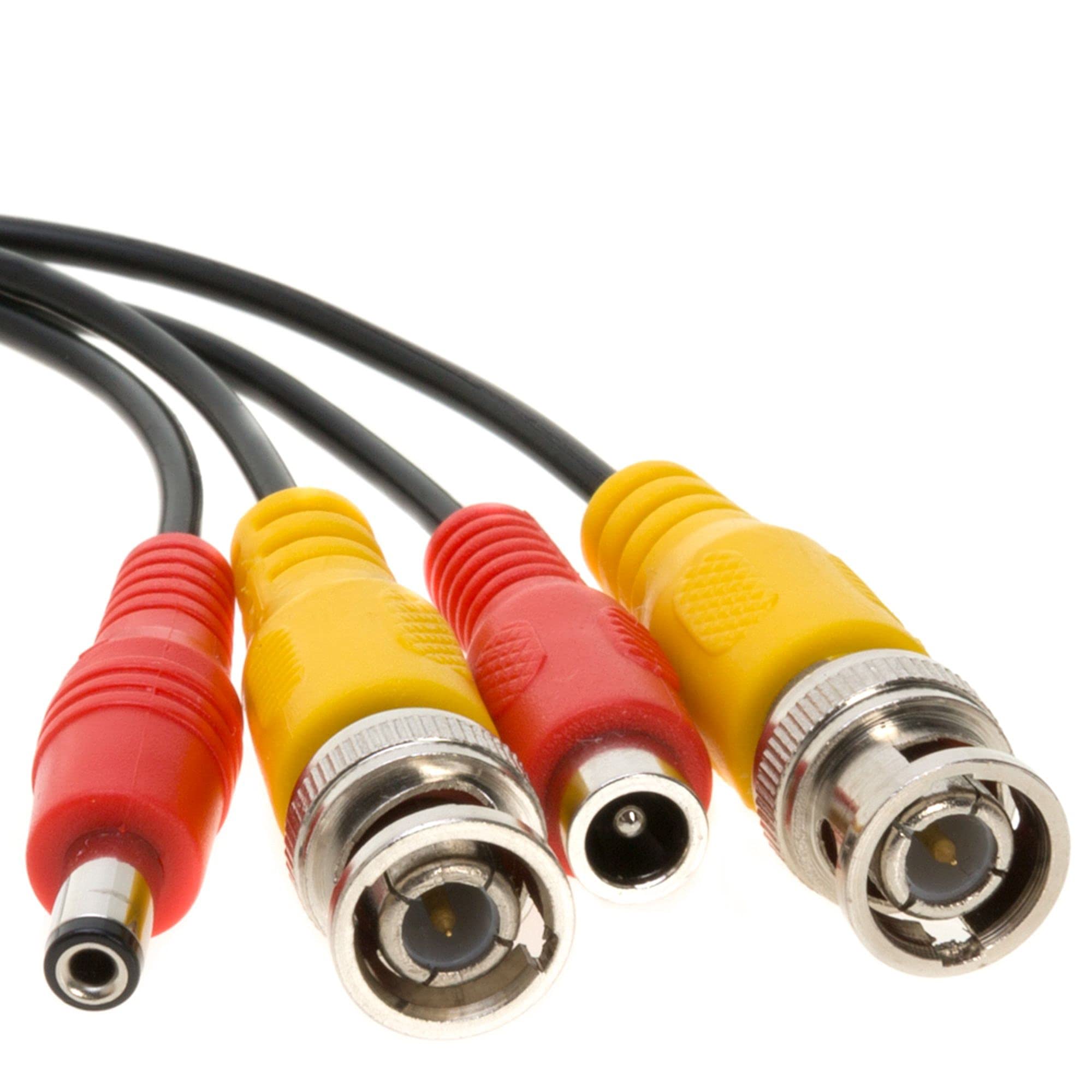 10FT Black Premade BNC Video Power Cable Extension Wire for CCTV, Security Camera, DVR, Surveillance System, All in One Plug & Play Cord
