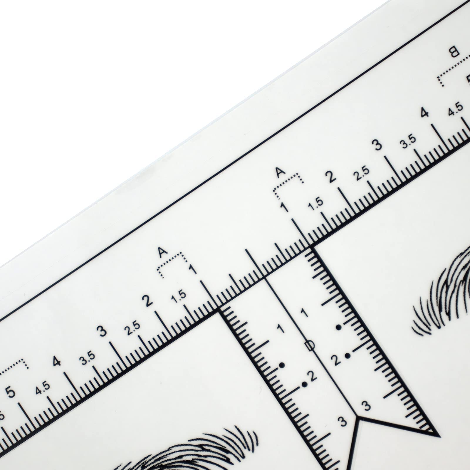 50pcs Disposable Eyebrow Ruler Stencils with Eyebrow Shape for Microblading Permanent makeup Tattoo Eyebrow design Eyebrow Mapping Ruler (Model B-50pcs)