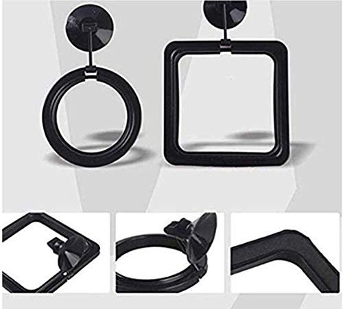 4 Pcs Fish Feeding Ring Square and Round Aquarium Fish Feeding Ring Floating Food Feeder, with Suction Cup