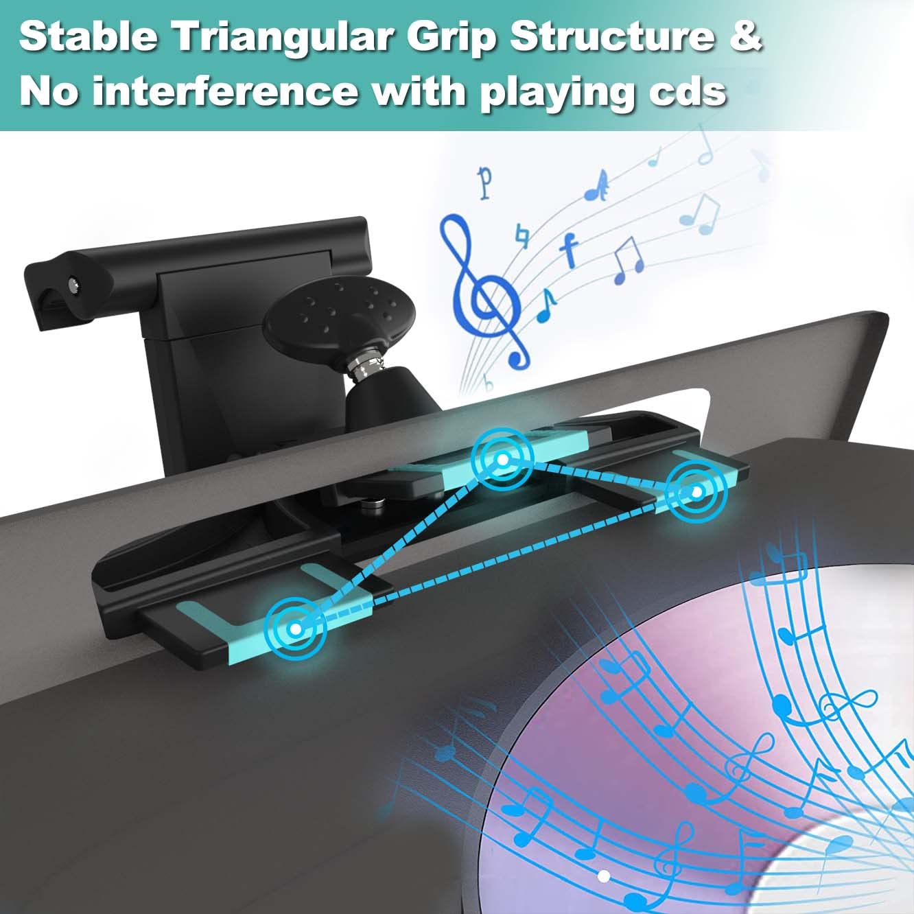 EXSHOW Car Tablet Mount CD Slot Holder for 4.7-12.9 iPad Phone, 360 Rotation Universal Truck CD Player Holder for iPad Pro 12.9" Air Mini, Kindle Fire HD, Samsung Tab S8 Ultra