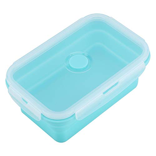 4 Size Silicone Collapsible Portable Lunch Box Bowl Bento Boxes Eco-Friendly Folding Food Container Lunchbox 350/500/800/1200ml(Green 1200ml)