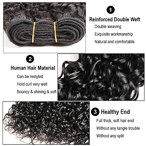 24 Inch Water Wave Single Bundle Human Hair Brazilian Virgin Hair 1 Bundle Water Wave Human Hair Single Bundles Brazilian Virgin Curly Bundle Weave Hair Human Bundles