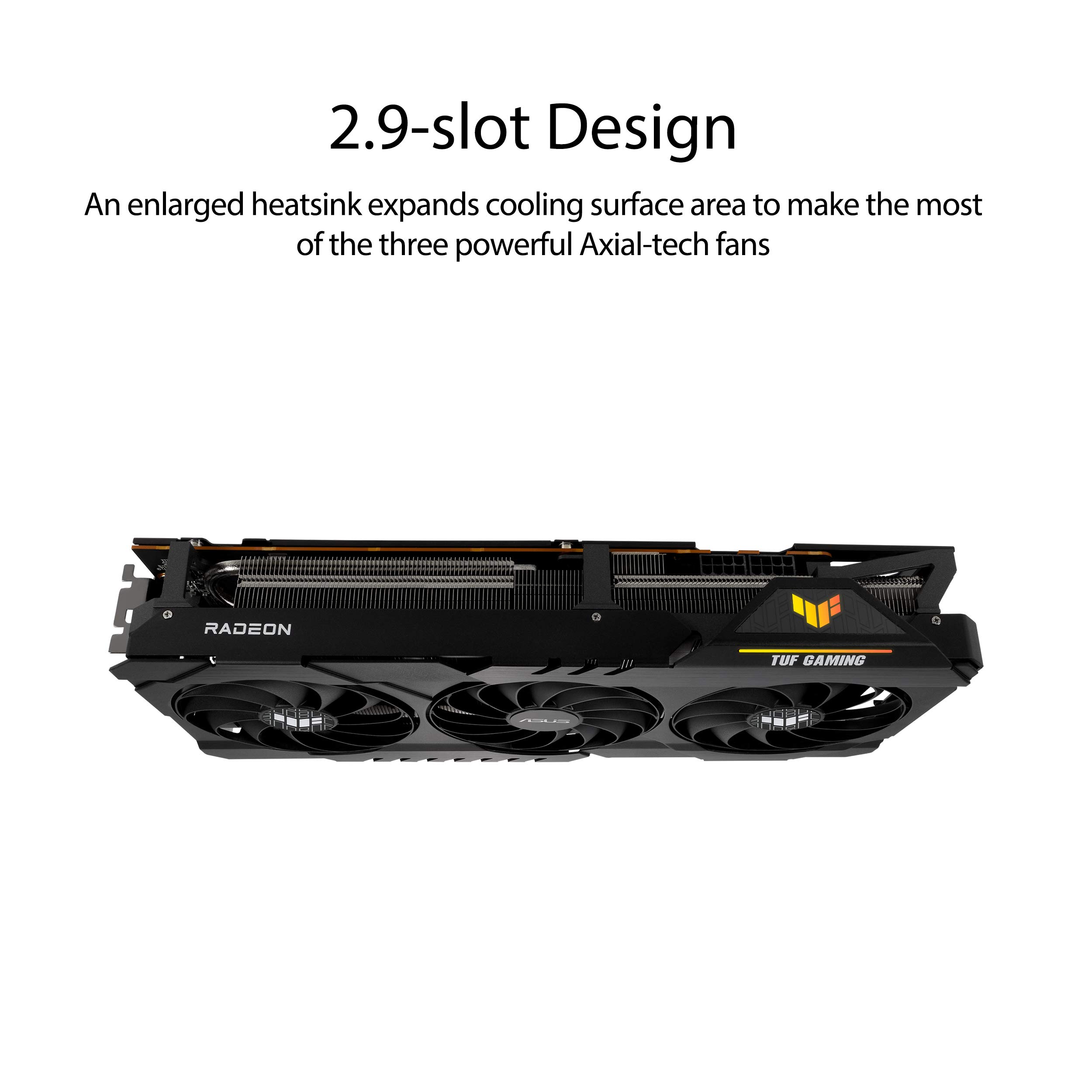 ASUS TUF Gaming AMD Radeon RX 6700 XT OC Edition Graphics Card AMD RDNA 2, PCIe 4.0, 12GB GDDR6, HDMI 2.1, DisplayPort 1.4a, Dual ball fan bearings, all-aluminum shroud, reinforced frame, GPU Tweak II