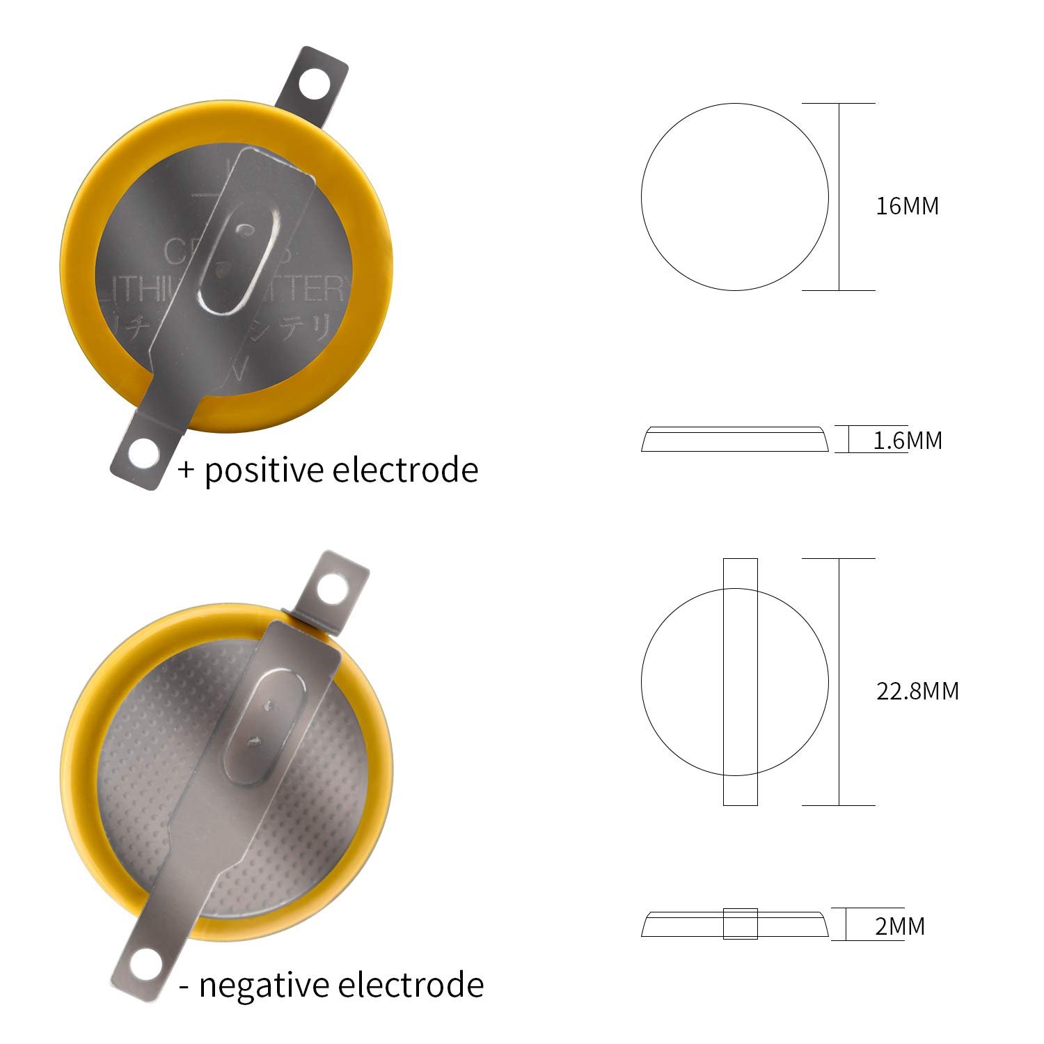 12 Pack CR1616 Battery, CR1616 3V Button Cell Lithium Battery with Solder Tabs for for Pokemon, Gameboy Color, GameBoy Advance Game Battery Replacement