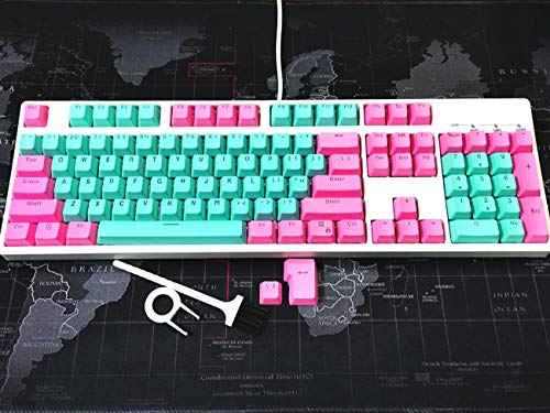 104 Keys Miami PBT Doubleshot Backlit Keycaps ANSI/ISO Keyset OEM Profile for 60%/87 TKL/104/108 Cherry MX Switches Gaming Mechanical Keyboards (Miami)