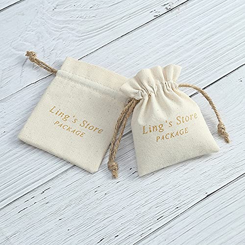 100pcs Jewelry Drawstring Bag for Wedding Christmas Gift Pouches Cotton Jute Velvet Storage Bags Earrings Display Print Logo