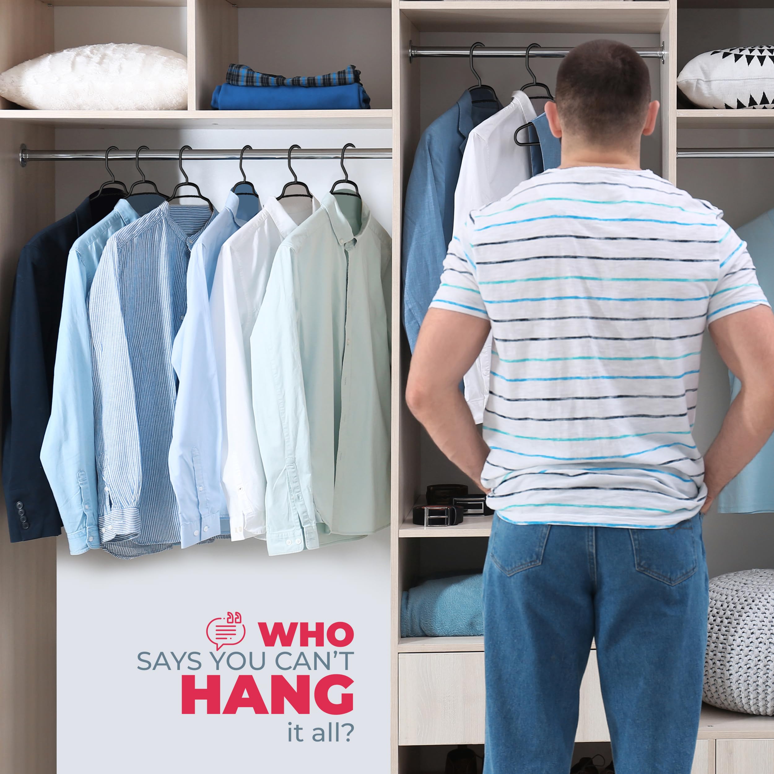 18pk Extra Large Hangers for Plus Size Clothes - Heavy Duty Hangers Oversized - Extra Wide Plastic Coat Hanger for Uniforms, Jerseys, Jackets - Big and Tall Hangers for Men - Large Hangars (White)