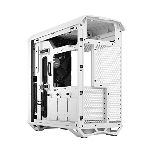 Fractal Design Torrent Compact White - Clear Tint Tempered Glass Side Panel - Open Grille for Maximum air Intake - Two 180mm PWM Fans Included - Type C - ATX Airflow Mid Tower PC Gaming Case