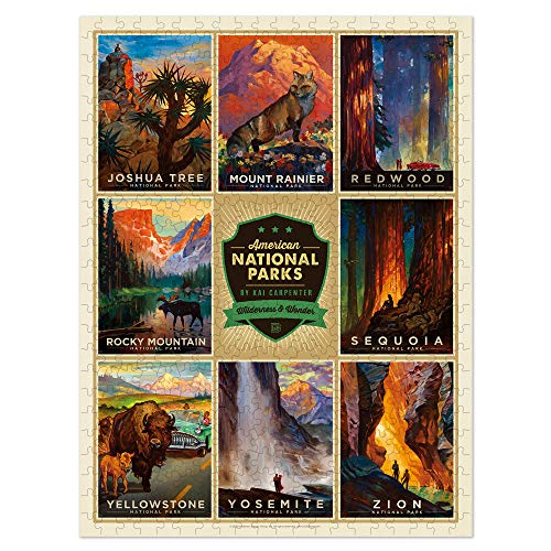 Americanflat 500 Piece National Parks Jigsaw Puzzle 18x24 Inches by Anderson Design Group