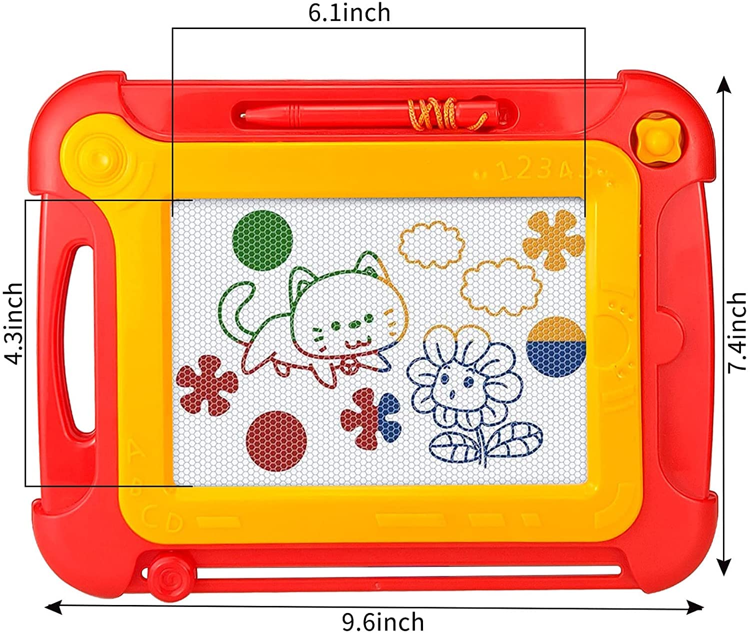 2 Pack Medium Magnetic Drawing Board, Learning Toys for Toddlers 1-3 2-4 Drawing Game, Colorful Magnetic Drawing Doodle Board Pad Tablet for Kids Adults Educational & Art Activities