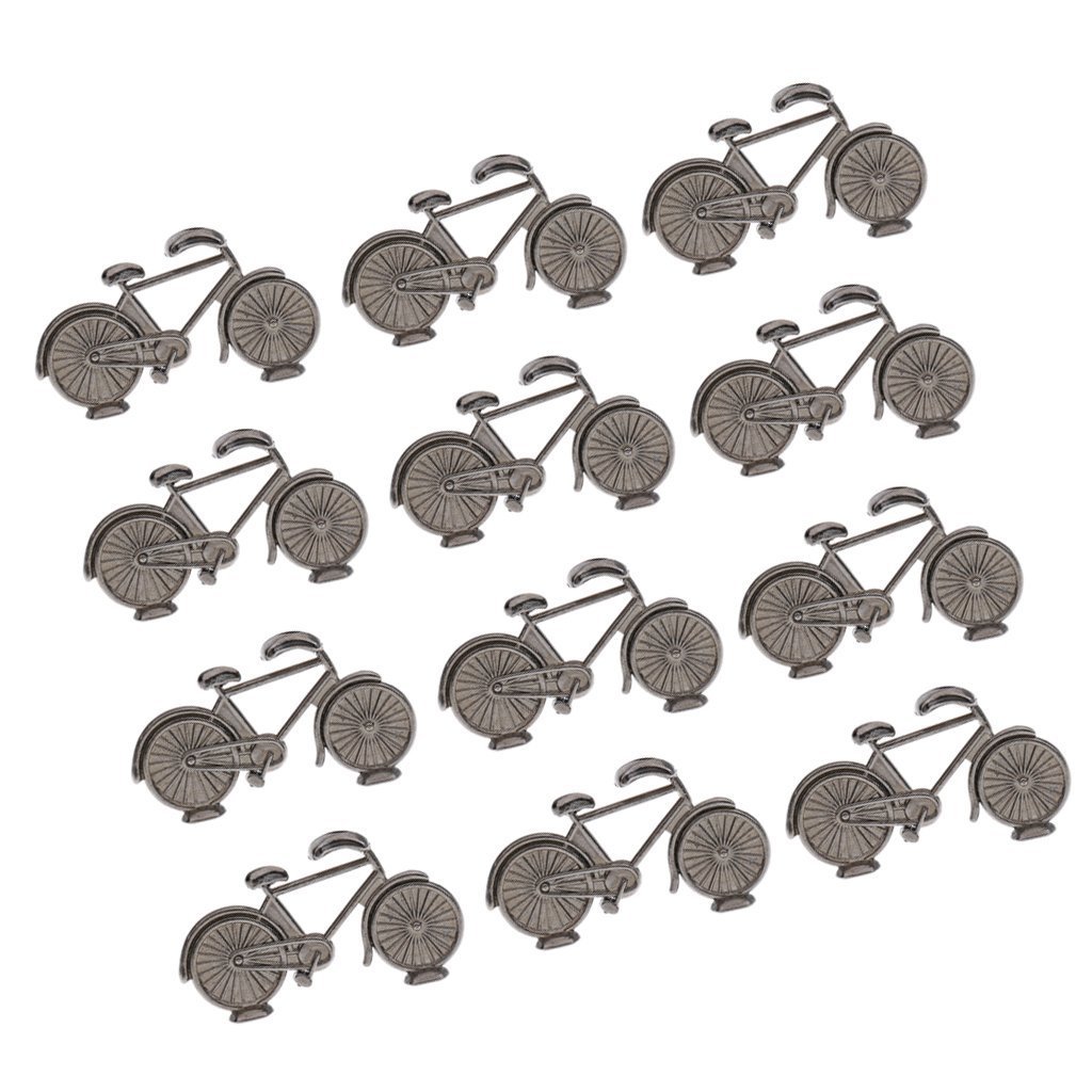 12pcs Wedding Name Number Memo Place Card Holders Metal Bicycle Bike Shape Photo Clips for Wedding Birthday Party Banquet Table Decorations