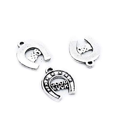 40 Pieces Antique Silver Plated Jewelry Charms GY03872 Horseshoe Horse Hoof
