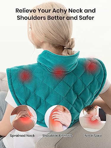 𝟐𝟎𝟐𝟑 𝐍𝐄𝐖 Weighted Heating Pad for Neck and Shoulders, WarmCo 2.4lb Large Electric Heating Pad for Back Pain Relief,Gifts for Women Men Mom for Christmas, Birthday, Mothers Day