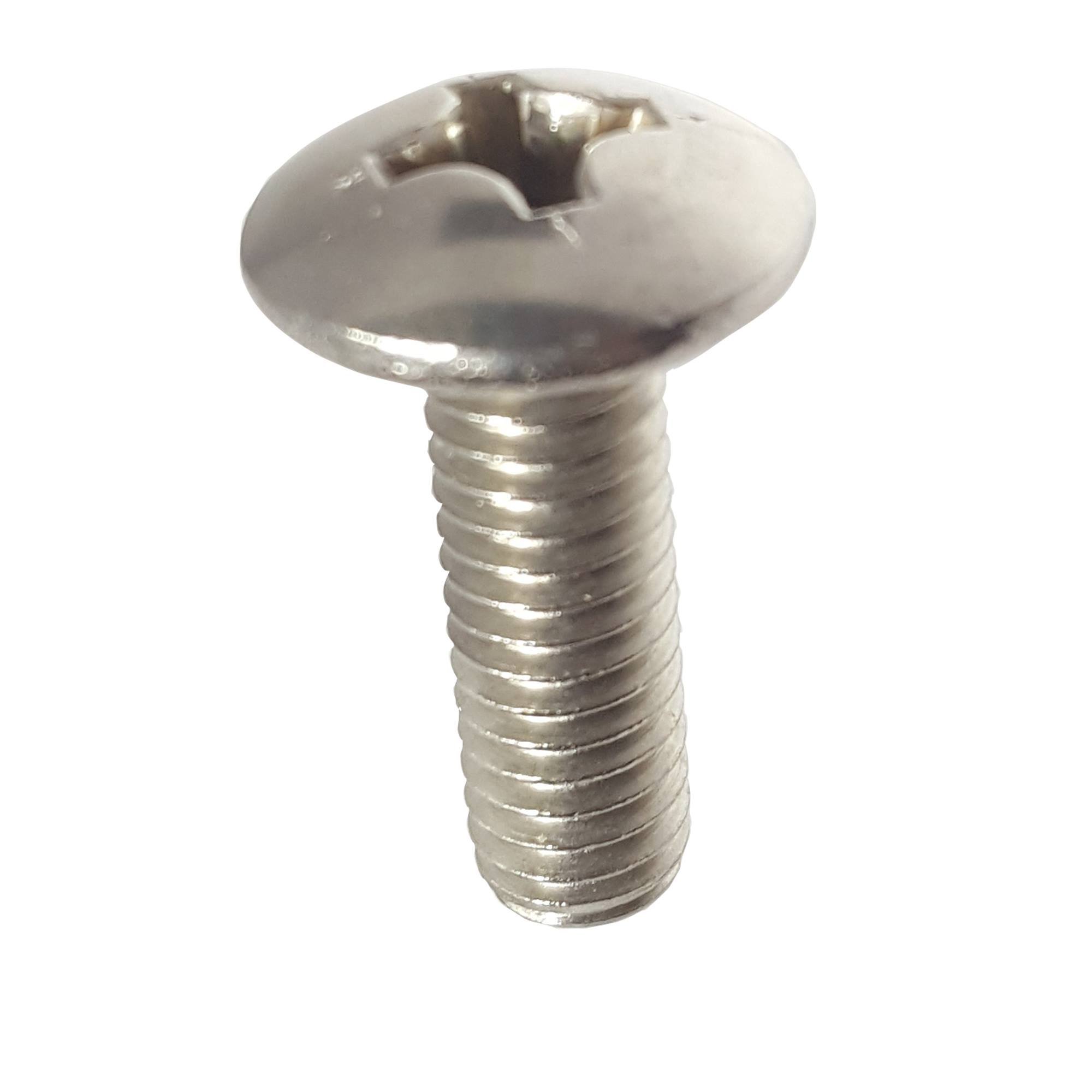 10-32 x 1" Truss Head Machine Screws, Full Thread, Phillips Drive, Stainless Steel 18-8, Bright Finish, Machine Thread, Quantity 50 Pieces by Fastenere