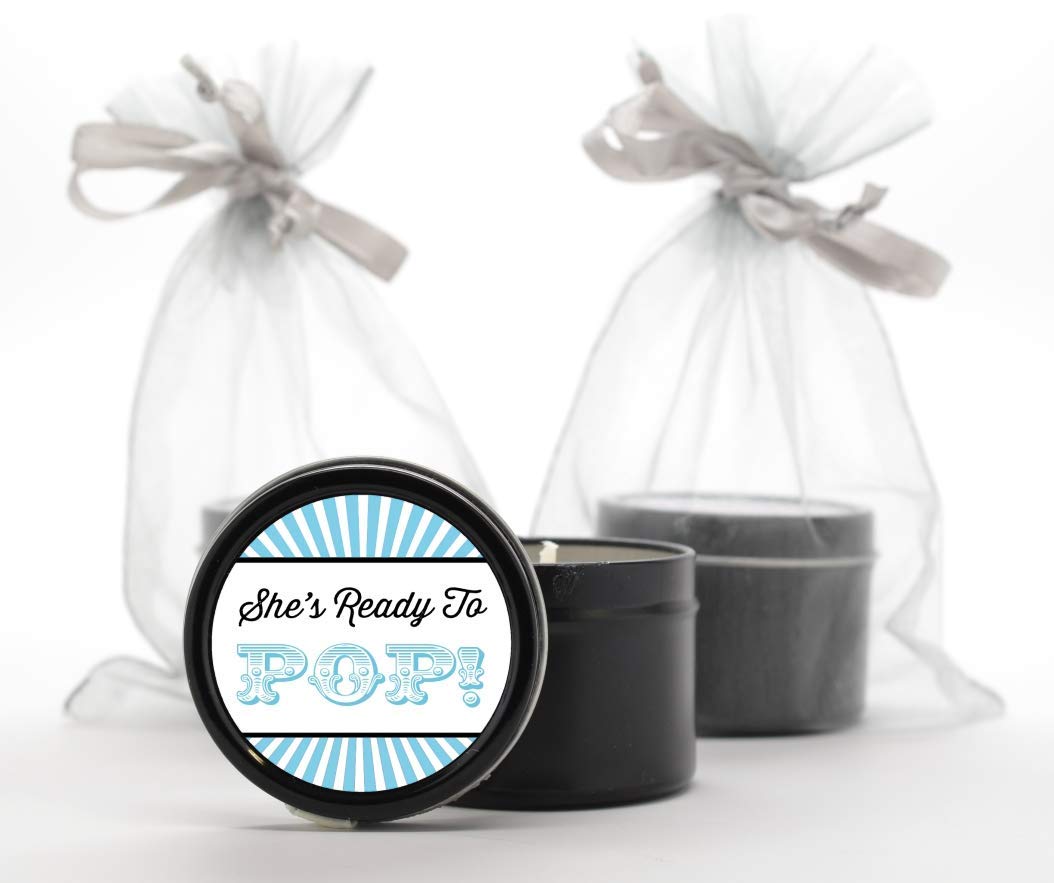 Blue Ready to Pop Baby Shower Stickers | 36 Matte Stickers | 2 Inches Round | Ready to Pop Baby Shower Labels