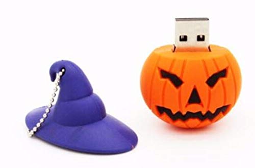 2.0 Halloween Pumpkin Purple Witch Hat 64GB USB External Hard Drive Flash Thumb Drive Storage Device Cute Novelty Memory Stick U Disk Cartoon