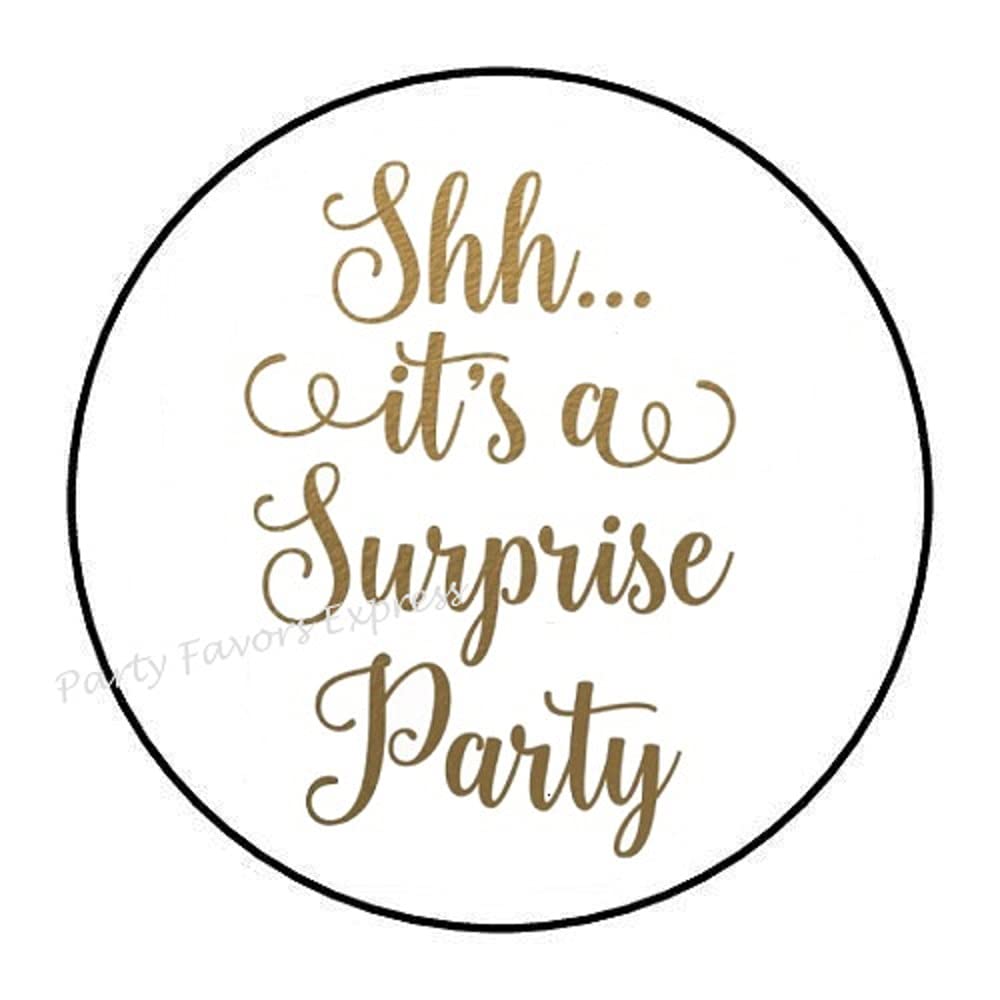 Shh It's A Surprise Party Envelope Seals Labels 1.5" Stickers (90)