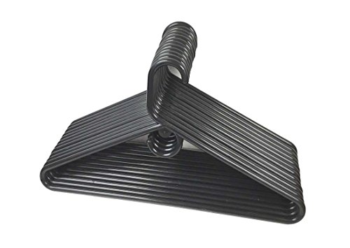 12 Pieces Adult Cloth Tubular Hangers Heavy Duty Plastic - Coat Suit Closet Organization Hanger - Black Color
