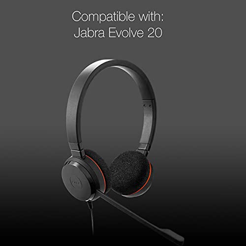 Global Teck Foam Cushion Replacement Kit for Jabra Evolve 20/30/40/65, 2pc Ear Cushions #GTW 6500-02