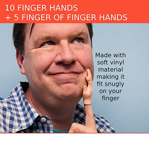 5pcs Finger Hands Puppet & 5pcs Mini Finger Hand Puppet for Finger Hand Puppets| Soft Vinyl Little Finger Puppet Party Favors Novelty Gag Toys Practical JokeToy | Assorted Tones (Black, Tan or White)