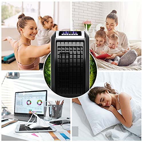 3-IN-1 Evaporative Air Cooler,26β Portable Air Conditoner Humidifier/Fan with 3 Wind Modes,3 Speeds,Remote Control,Wide Oscillating,Ultra-Quiet Compact Cooling Fan for Home Office Bedroom