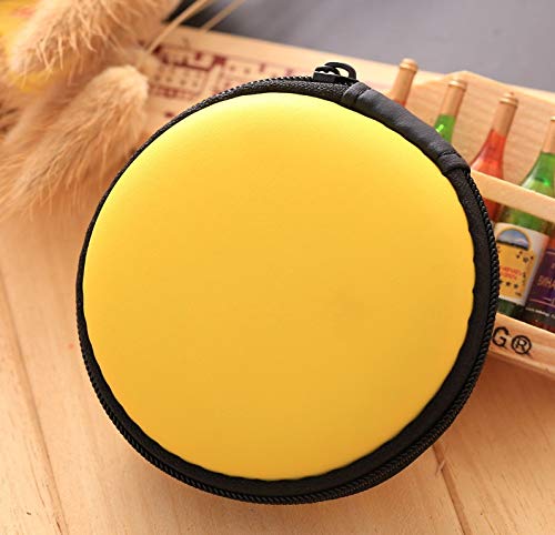 6PACK Portable Round Earphone Carrying Case Mini Pouch Storage for Smartphone Earphone Bluetooth Headset Storage Bags