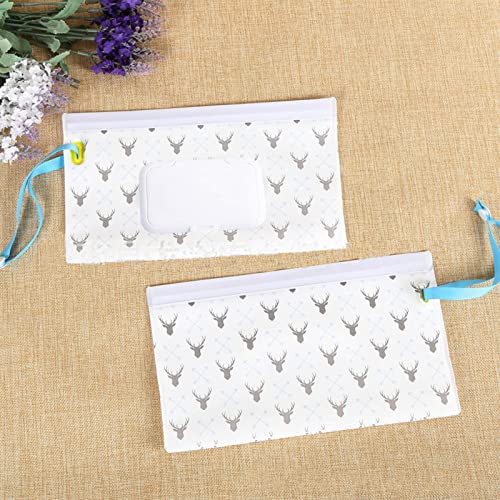2 Pack Reusable Wipes Pouch Portable Wipes Dispenser Refillable Wipes Container Lightweight Travel Wipes Case Baby Wipes Holder for Diaper Bag