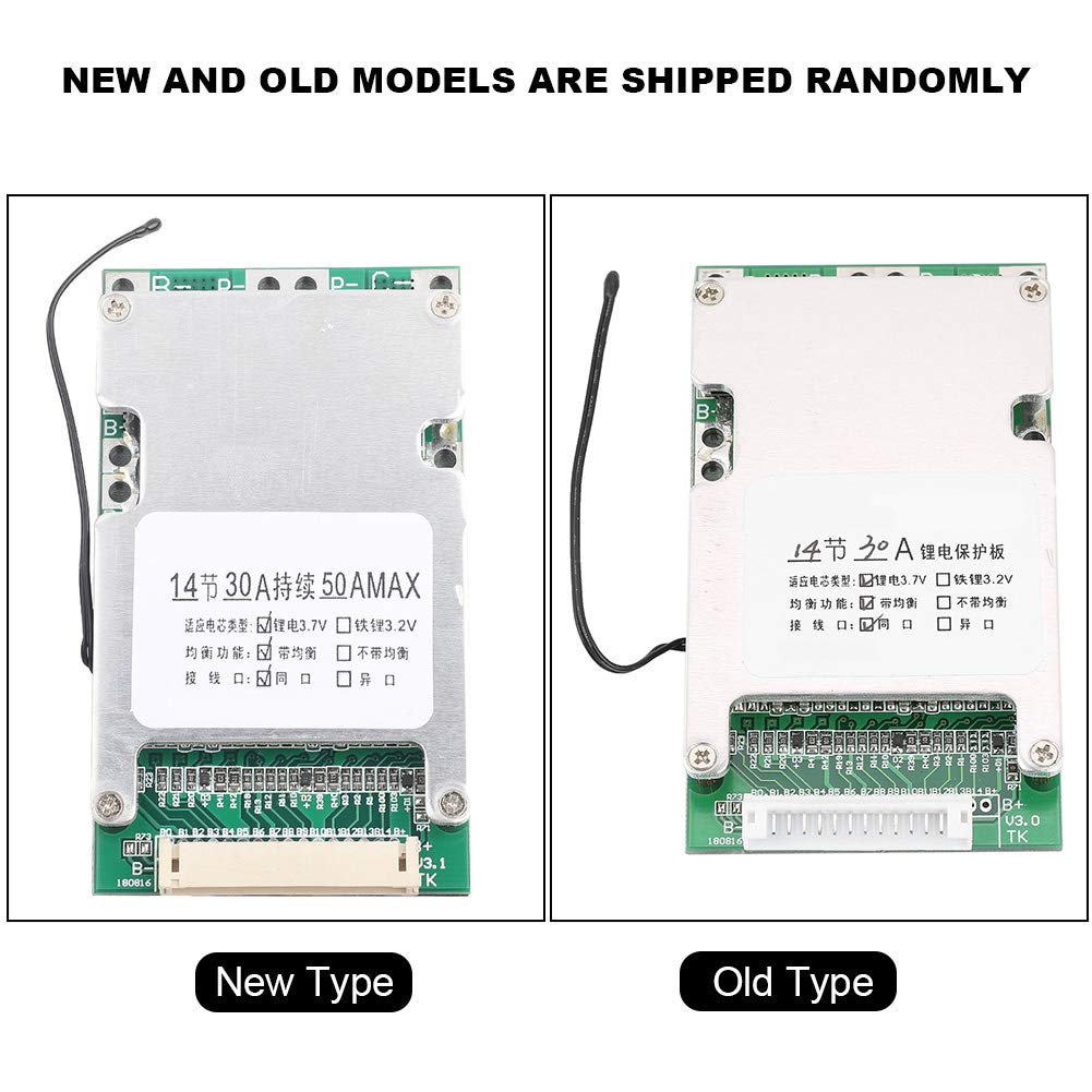14S 50V 30A Lithium Battery Board, PCB Board with Balance Charging for Fast and Charging