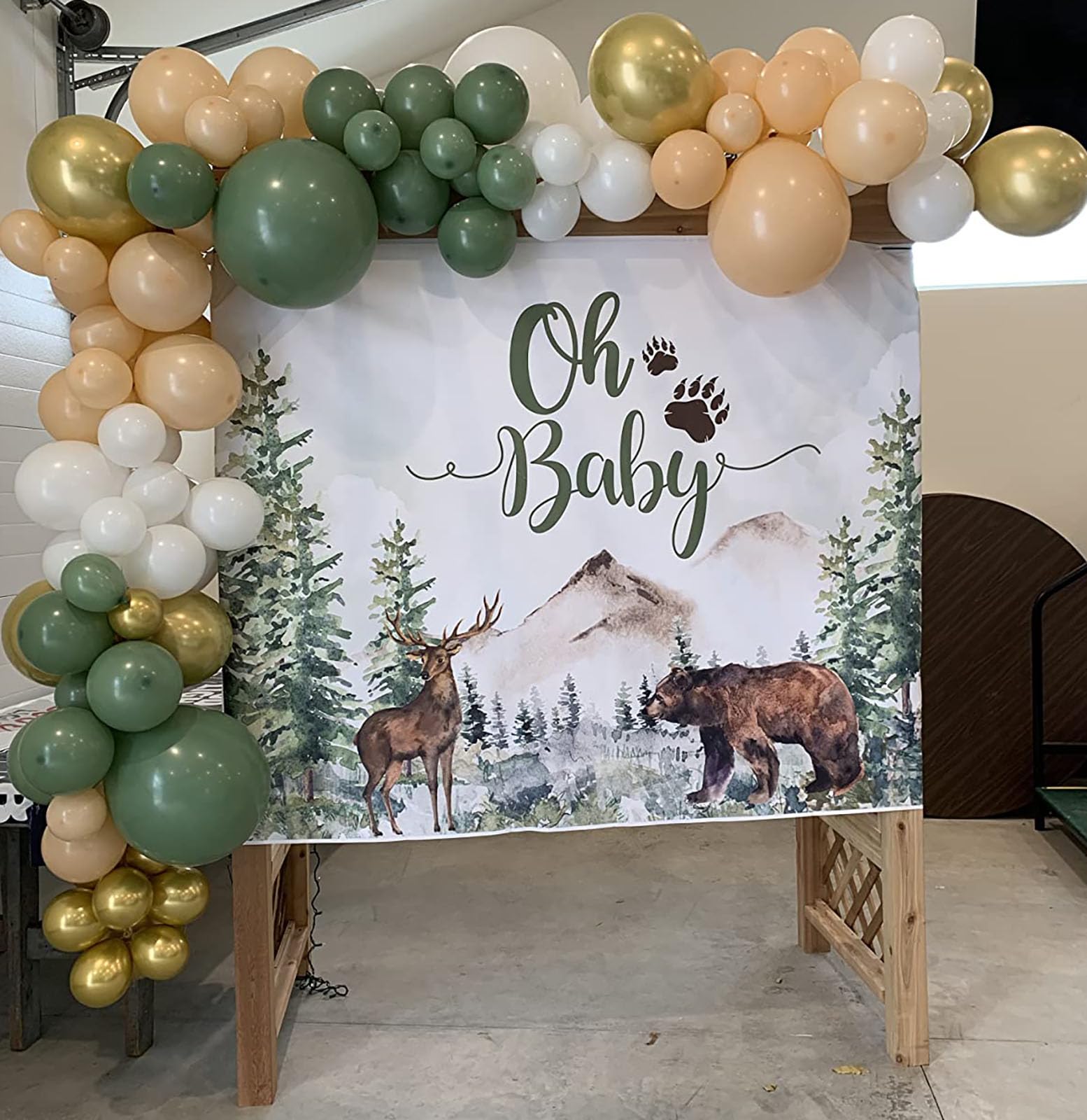Avezano Let The Adventure Begin Backdrop Oh Baby Woodland Baby Shower Backdrop Boys Mountain Wilderness Adventure Baby Shower Decorations Background 7x5 ft