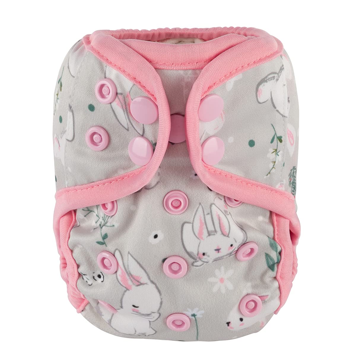 3 Newborn Baby Diaper Nappy Covers 8lbs-10lbs for Girls (Floral Bloom Rabbit Pack)