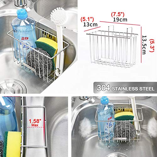 304 Stainless Steel Kitchen Double Bowl Sponge, Cleaning Tool Basket