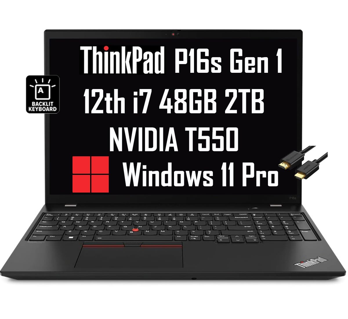 2022 Lenovo ThinkPad P15s Gen 2 15.6" FHD (Intel 4-Core i7-1165G7, 32GB RAM, 4TB PCIe SSD, T500 Graphics) Mobile Workstation Laptop, Backlit, Fingerprint, 2x Thunderbolt 4, 3-Year Warranty, Win 10 Pro