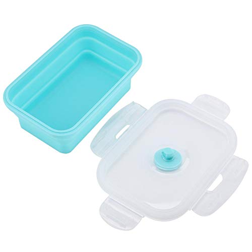 4 Size Silicone Collapsible Portable Lunch Box Bowl Bento Boxes Eco-Friendly Folding Food Container Lunchbox 350/500/800/1200ml(Green 1200ml)
