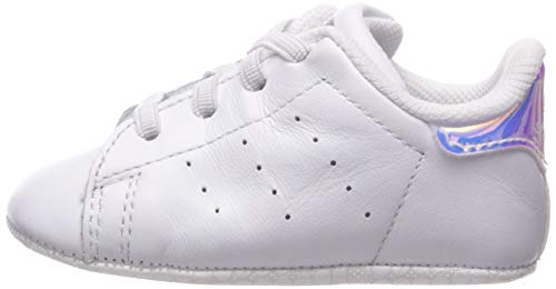 adidas Originals baby boys Stan Smith Sneaker, White/White/Silver Metallic, 3 Infant US