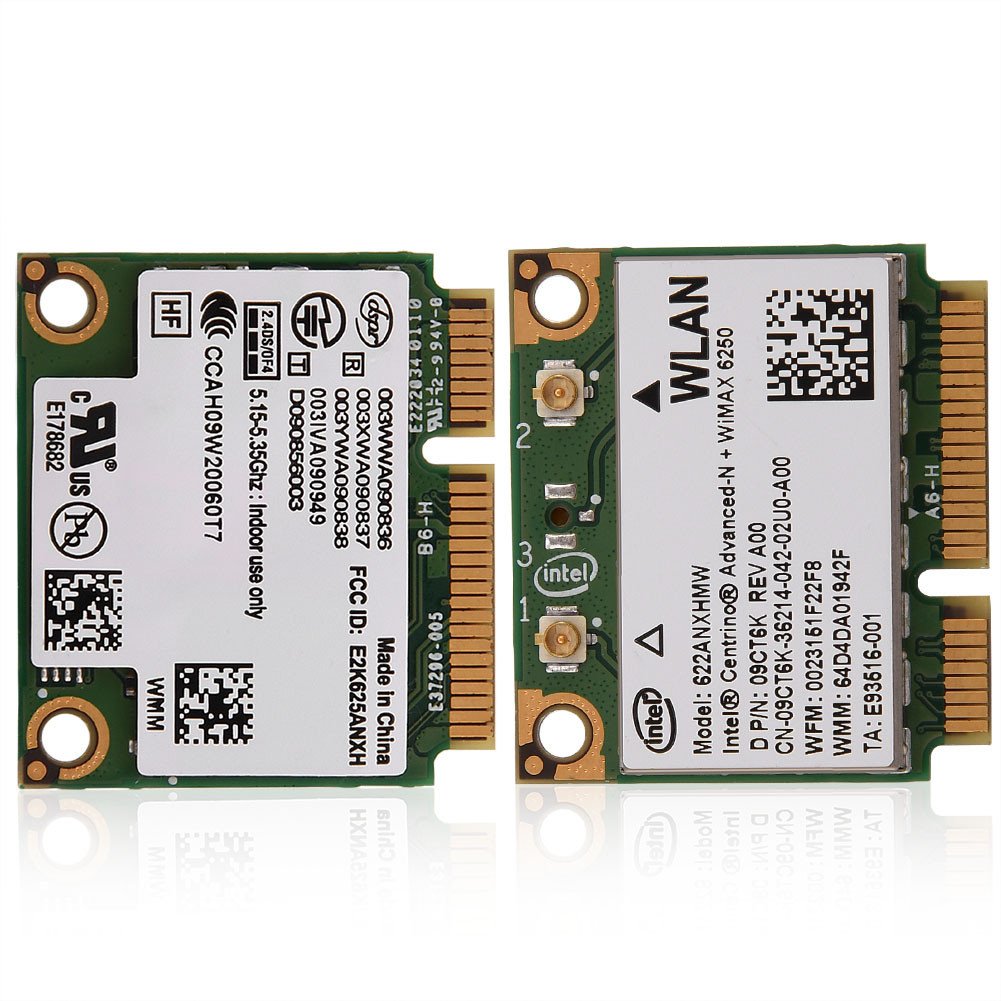 2.4G/ 5G Dual Band Wireless, 300Mbps AC 802.11 A/B/H/G/N Half Height Mini PCI-E WiFi Network Card for Intel 6250 WiMax Compatible with DELL/Asus/Toshiba/Acer