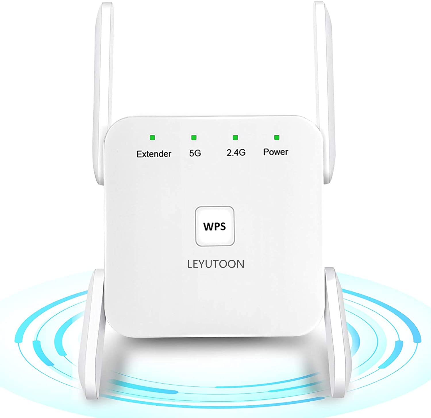 2022 WiFi WiFi Range Extender - 1200Mbps WiFi Repeater Wireless Signal Booster, Dual Band 2.4G and 5G Expander, 4 Antennas 360° Full Coverage, Extend WiFi Signal to Smart Home Devices( 1203H04 White)
