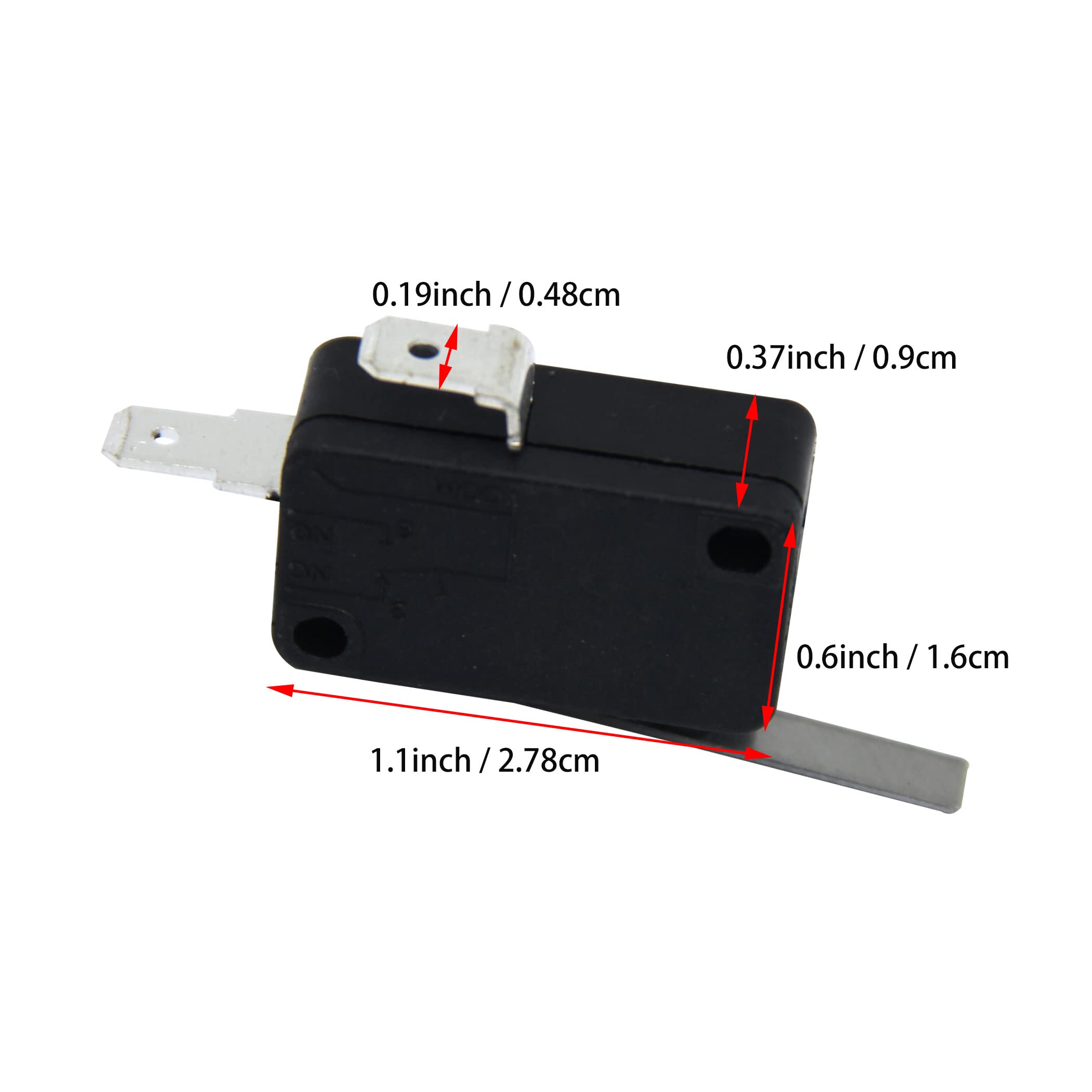 2 Packs SZM-V01-2FA-33 Refrigerator Dispenser Switch Compatible with LG Refrigerator 6600JB3001C 6600JB3001E PS3529276 PS8259956 WR23X10171 WR23X10224,Terminal Width 3/16'' (Normally Open) -Black