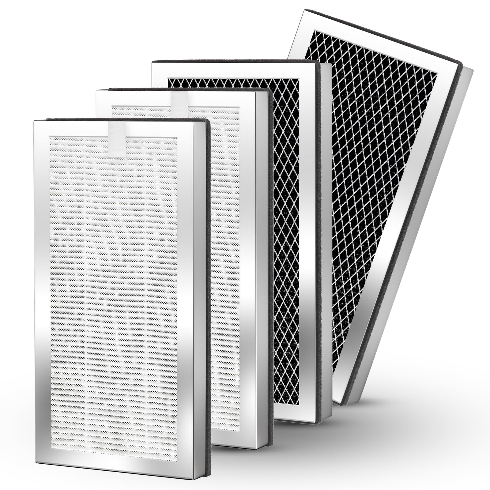15 Air Purifier H13 HEPA Replacement Filter Compatible with 15 Replacement Filters, 3 in 1 of Pre-Filter, H13 Ture HEPA and Activated Carbon, 4 Pack