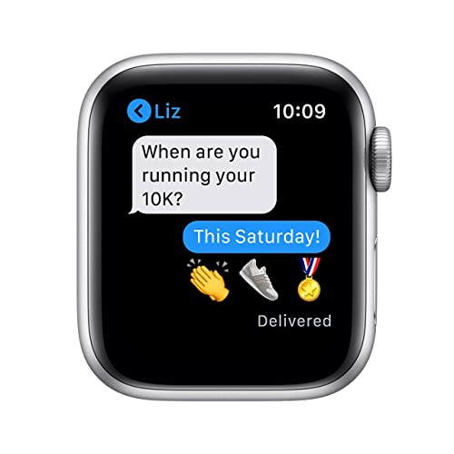Apple Watch Series 6 (GPS, 40mm) - Silver Aluminum Case with White Sport Band (Renewed)