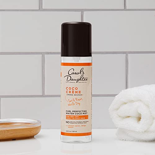 Carol’s Daughter Coco Creme Curl Perfecting Water Coco Mist, with Coconut Water, Silicone Free Curl Refresher Spray, Paraben Free Curl Activating Mist for Very Dry, Curly To Coily Hair, 5, 8.4 Fl Oz
