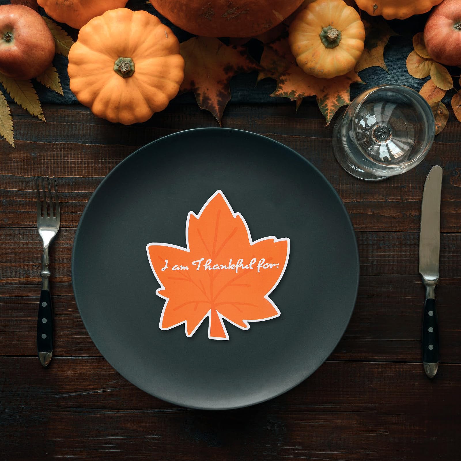 100PCS Thanksgiving Table Place Cards I am Thankful for Cards Maple Leaf Cutouts for Making Thanks Projects and Fall Thanksgiving Party Favors