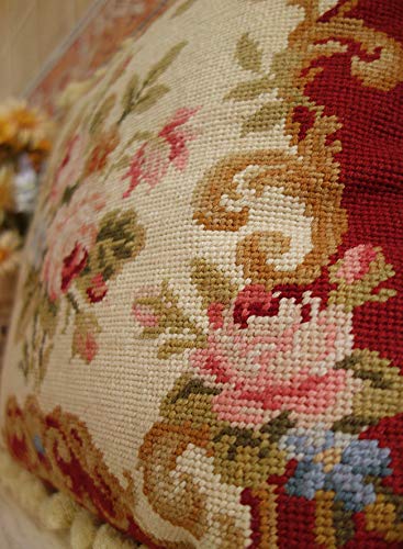 16" Home D�cor Pillow French Country Chic Shabby Handmade Needlepoint Pillow Cover