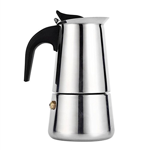 100ml Stainless Steel Mocha Coffee Pot Kettle Stove Top Espresso Make Pot, Sliver